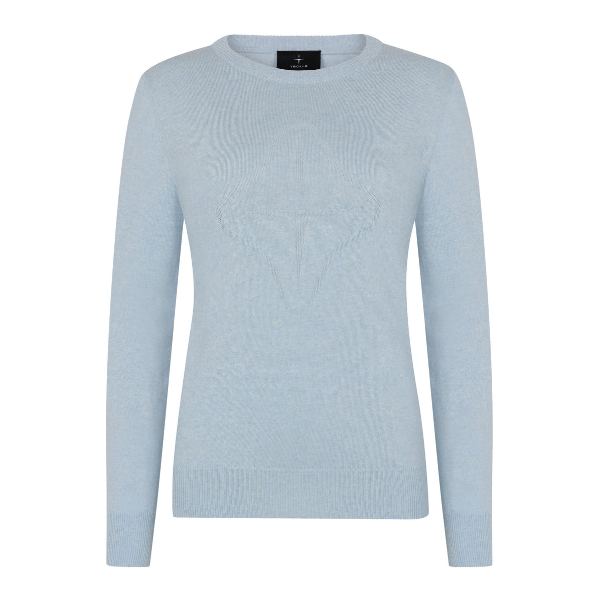 Cashmere Wool logo crew sweater - Light Blue – Trolle Company